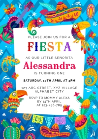 Fiesta Birthday Invitation Template | PosterMyWall