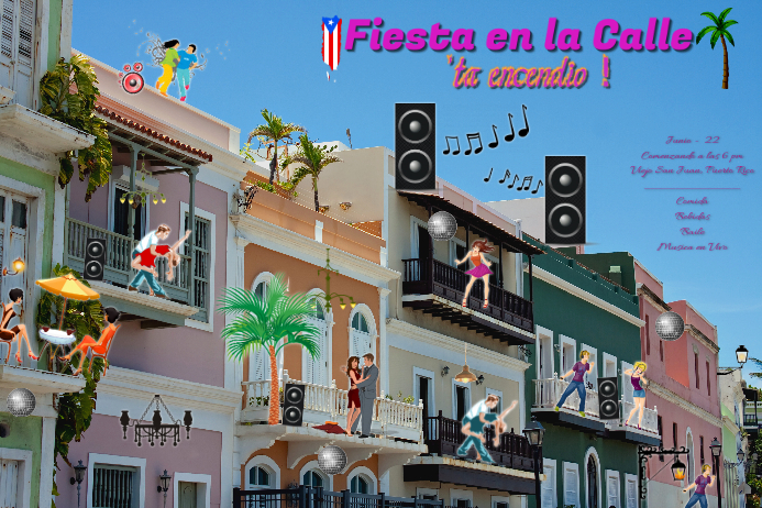 Fiesta en la Calle/ Street Party/Spring Break/Summer Party/ Hispanic ...