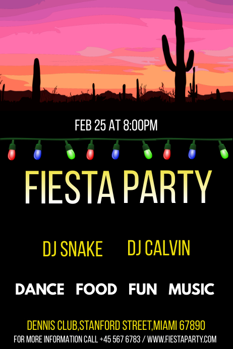 FIESTA PARTY Template | PosterMyWall