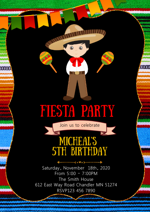 Fiesta party theme invitation Template | PosterMyWall