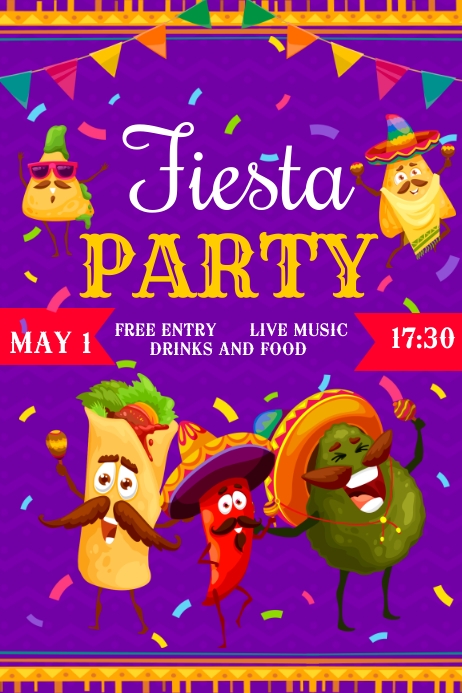 Fiesta Poster Party Template | PosterMyWall