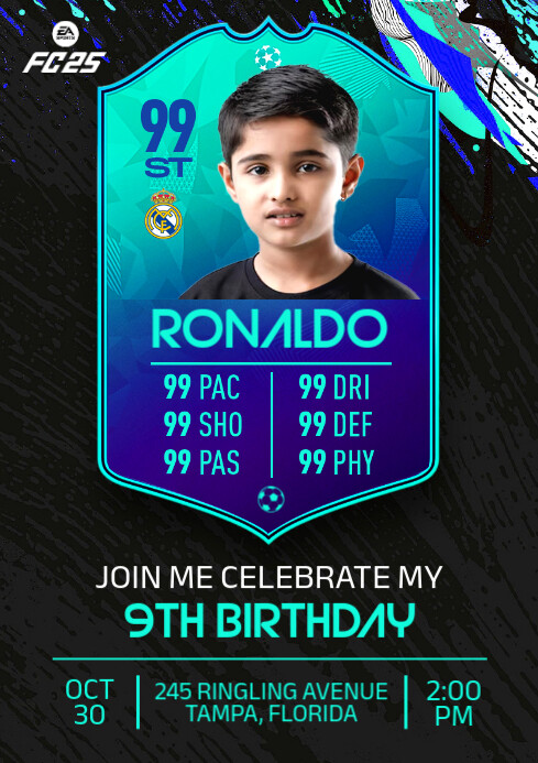 Plantilla de fifa card birthday | PosterMyWall