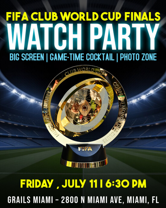 Plantilla de Fifa Club World Cup Finals Watch Party 2025 Flyer Instagram Portrait | PosterMyWall
