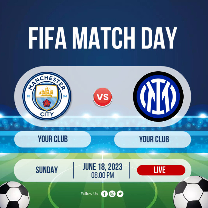 FIFA Football Match Day Poster Template | PosterMyWall