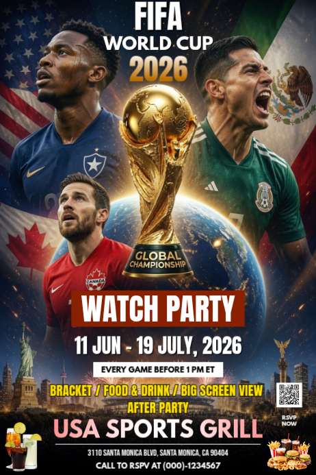 Fifa World Cup Watch Party Template | PosterMyWall
