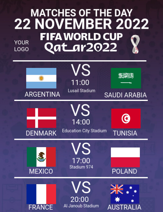 Copy of Fifa world cup match schedule flyer | PosterMyWall
