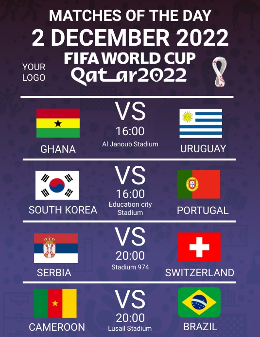 Copy of Fifa world cup match schedule flyer | PosterMyWall