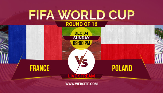 FIFA World Cup Qatar 2022 Round of 16 Match Template | PosterMyWall