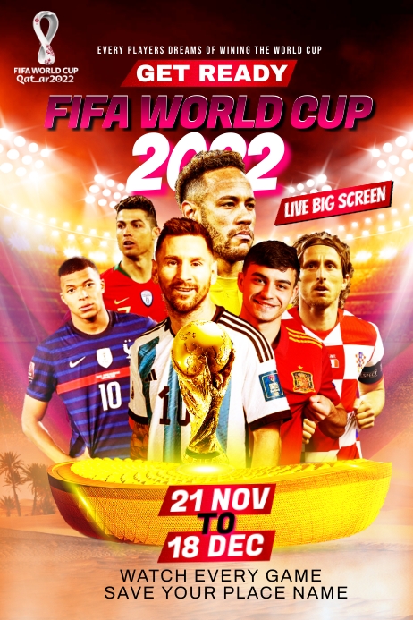 FIFA WORLD CUP QATAR POSTER Template | PosterMyWall