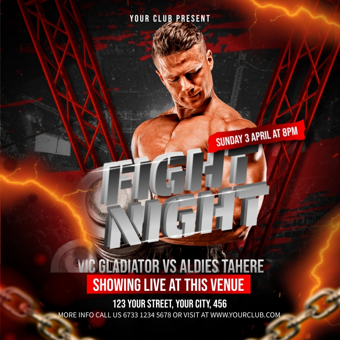 Fight Night Ads Template | PosterMyWall