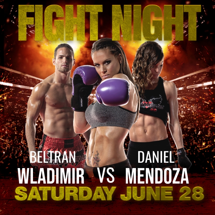 Fight night flyer template | PosterMyWall