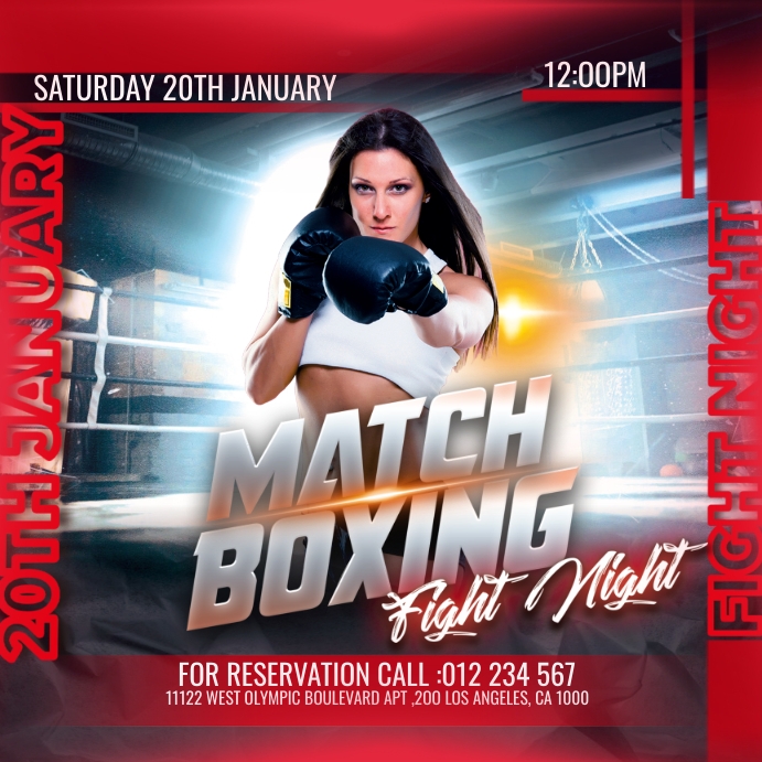 Fight night match boxing flyer Template | PosterMyWall