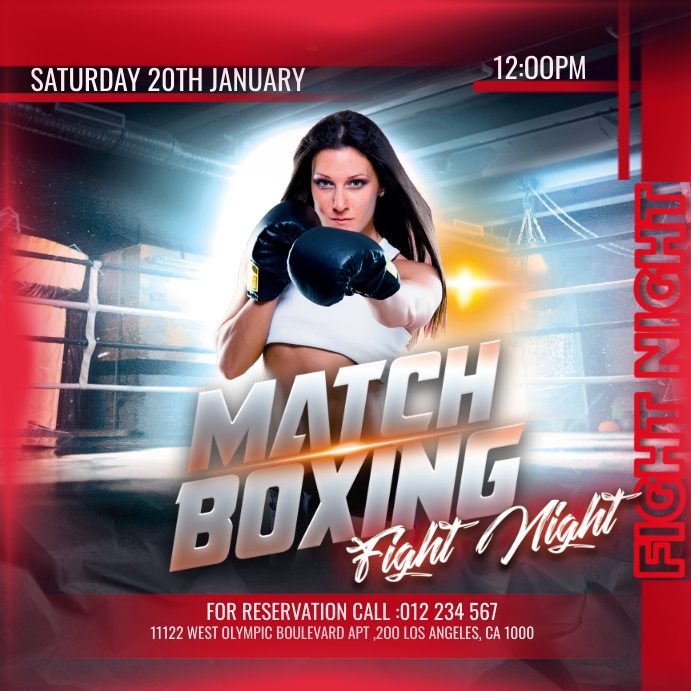 Copy of Fight night match boxing flyer | PosterMyWall