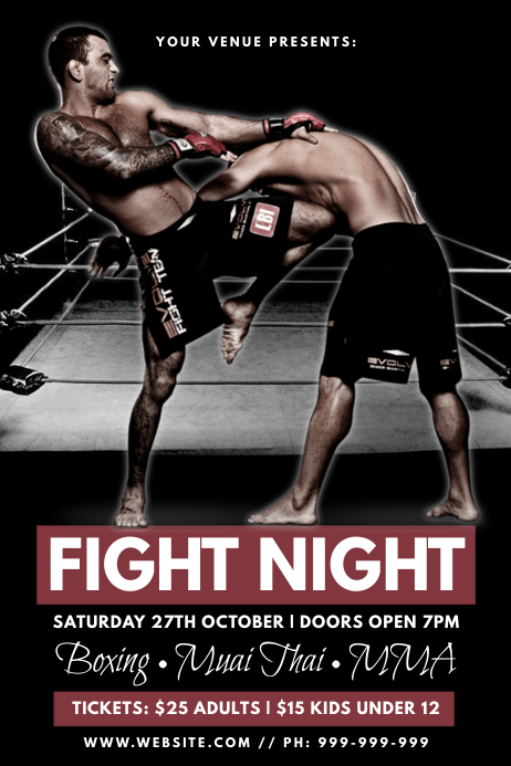 Fight Night Poster Template | PosterMyWall