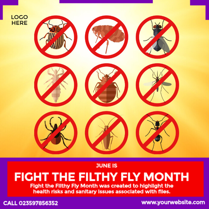 Copy of Fight the Filthy Fly Month | PosterMyWall