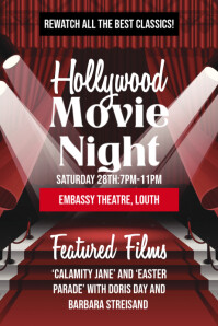 Movie Film Theatre Night Event Poster Flyer Template | PosterMyWall