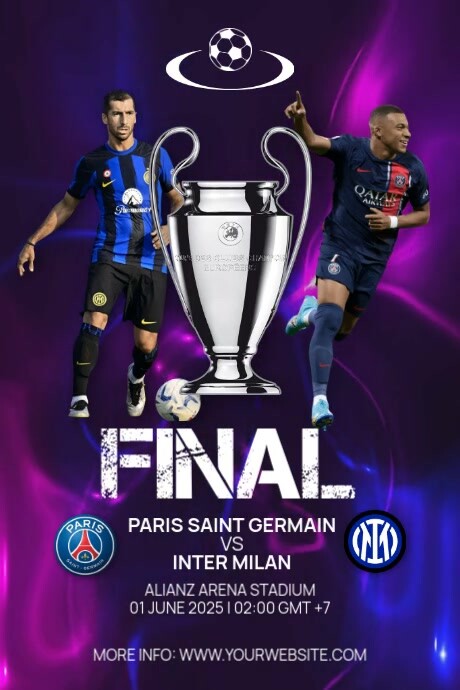 Final Champions League Football Match Poster Template | PosterMyWall