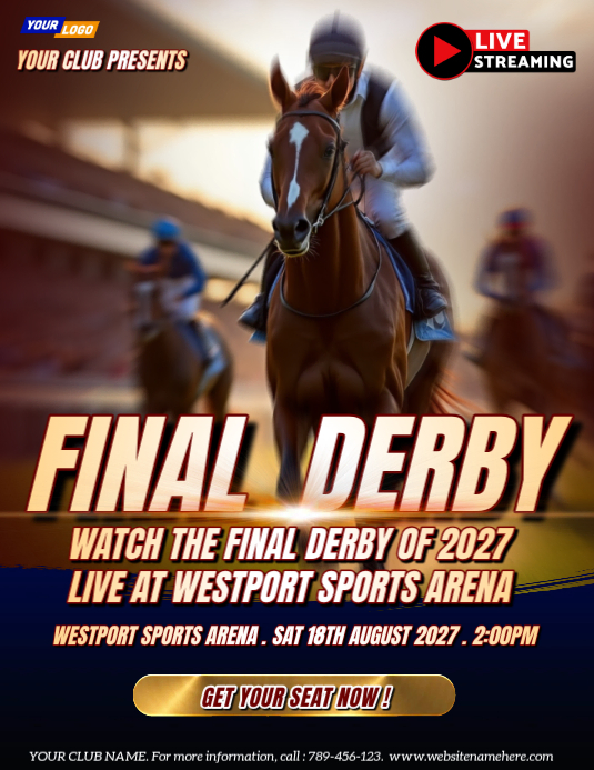 Final Derby Horse Racing Flyer Template | PosterMyWall