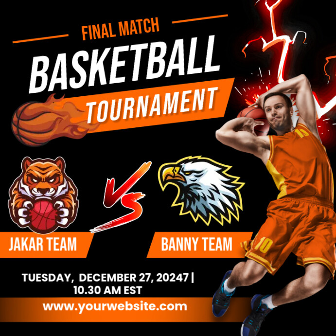 Final Match Basketball Tournament Template | PosterMyWall