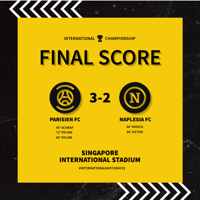 Plantilla de Final Score Yellow | PosterMyWall