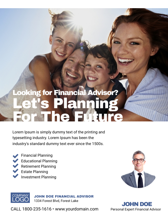 Financial Advisor Flyer Poster Template | PosterMyWall