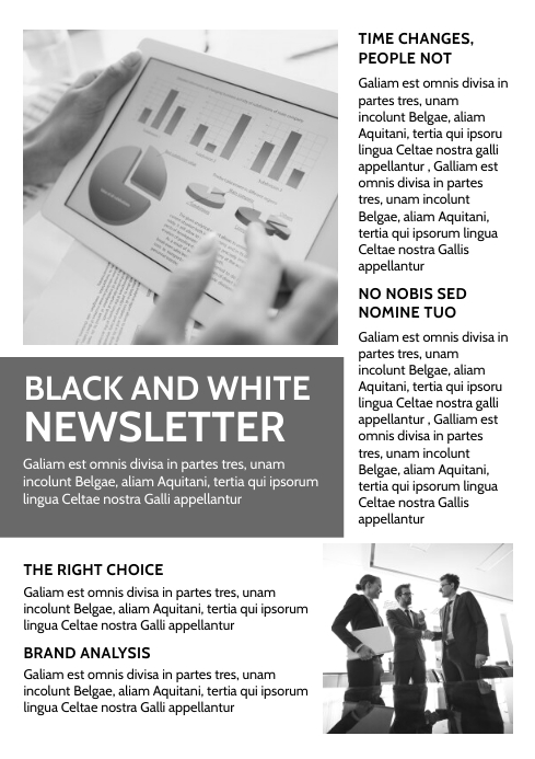 financial black and white newsletter Template | PosterMyWall