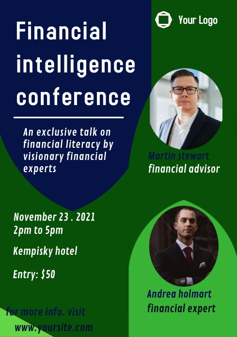 Financial intelligence conference template | PosterMyWall