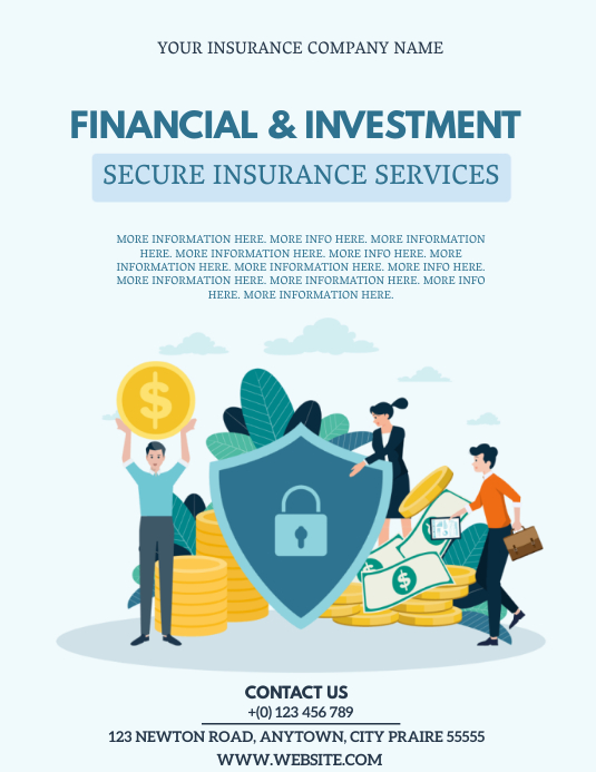 Plantilla de Seguro de Inversión Financiera | PosterMyWall