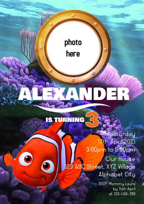 Finding Nemo Birthday Invitation Template | PosterMyWall