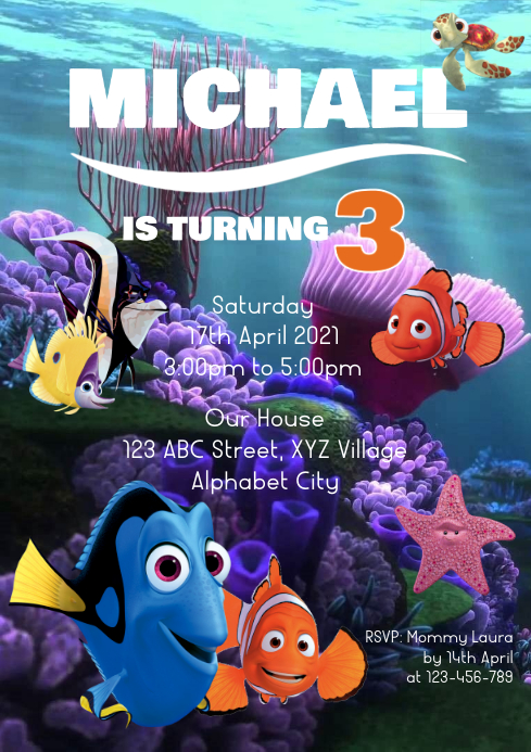 Finding Nemo Birthday Invitation Template | PosterMyWall