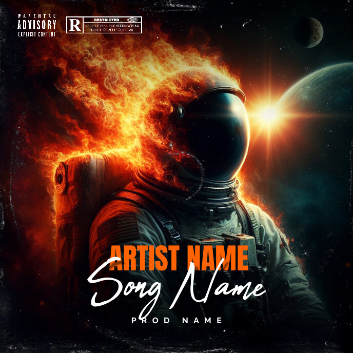 Fire Astronaut Album Cover Template | PosterMyWall