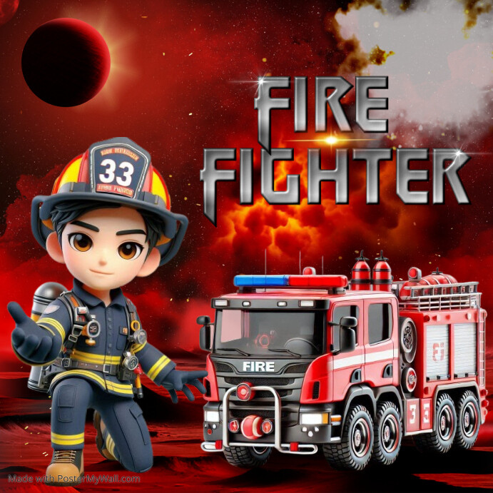 Copy of Fire Fighter | PosterMyWall