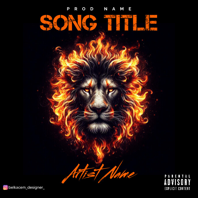 Fire Lion Album Cover Template | PosterMyWall