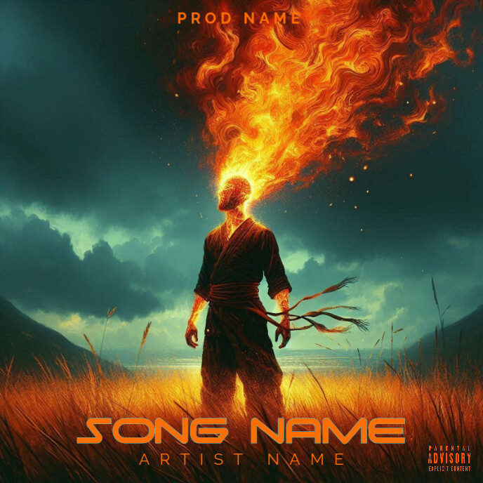 Fire man mixtape album cover art Template | PosterMyWall