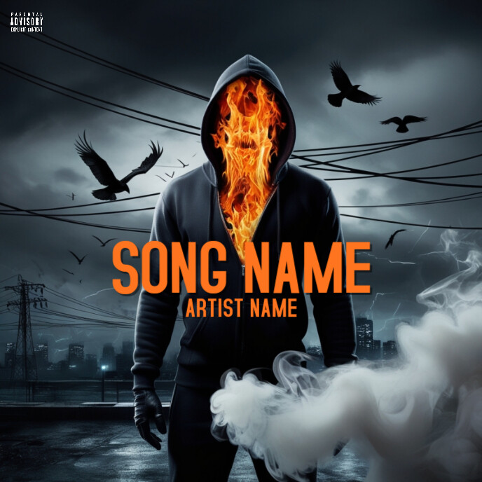 Fire man mixtape cover Template | PosterMyWall