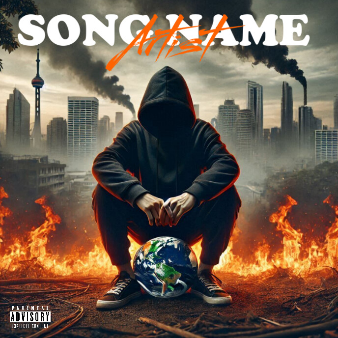 Fire man mixtape cover Template | PosterMyWall