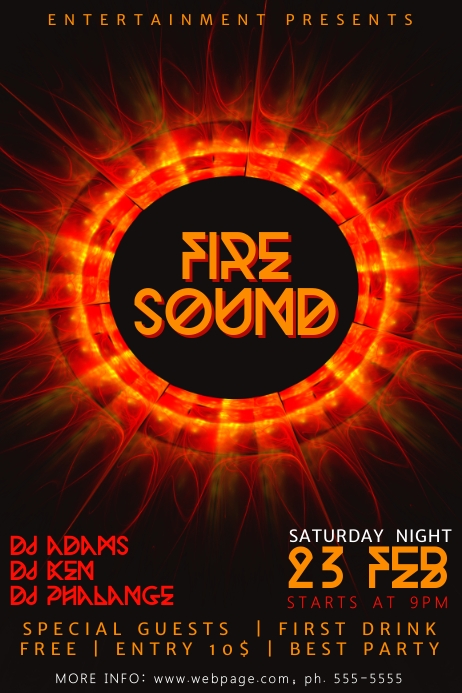 Fire Music Flyer Template (2) | PosterMyWall