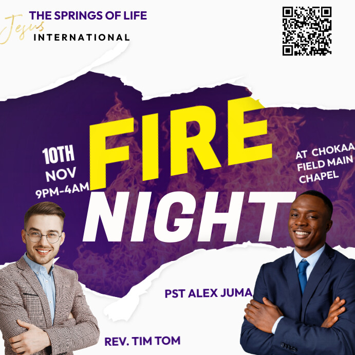 Plantilla de fire night | PosterMyWall