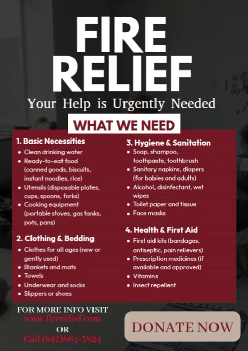 Copy of Fire Relief | PosterMyWall