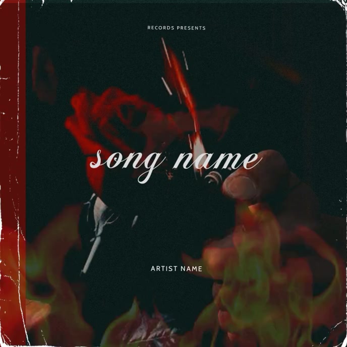 Fire Roses Mixtape album cover video template | PosterMyWall