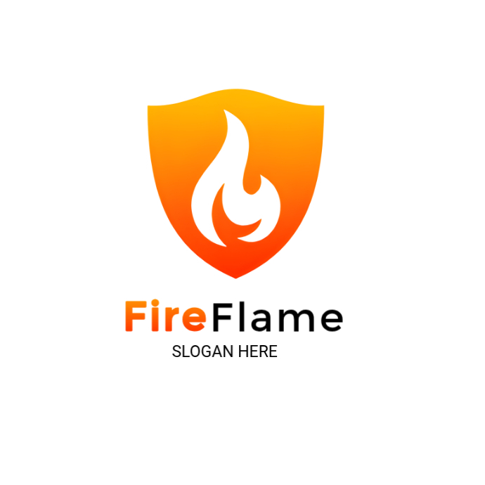 Fire Safety Shield Logo with Flame Icon Template | PosterMyWall