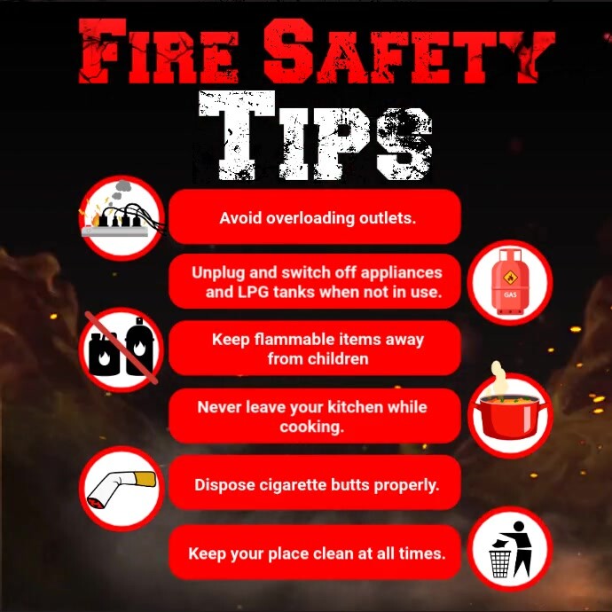 Copy of Fire Safety Tips | PosterMyWall