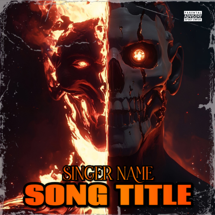 Plantilla de Fire Skull Split Cover Art | PosterMyWall