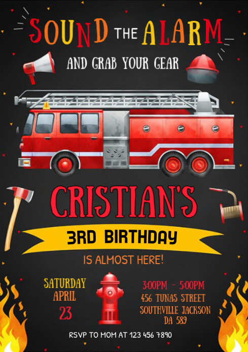 FIRE TRUCK (1) Template | PosterMyWall