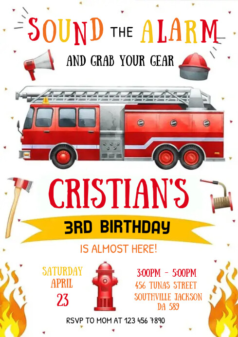 FIRE TRUCK Template | PosterMyWall