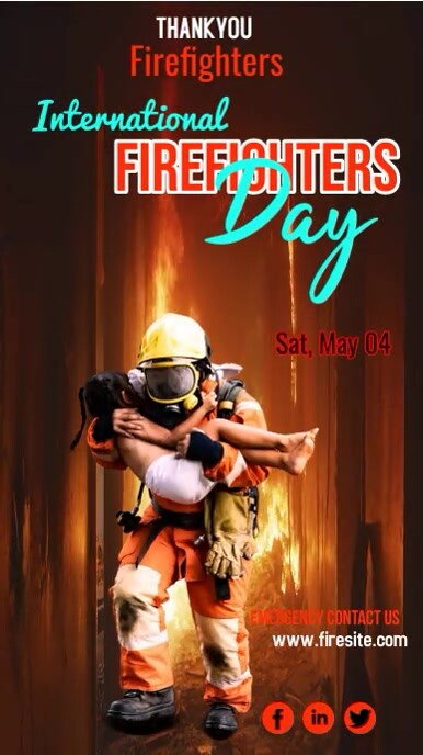 Firefighters Day Template | PosterMyWall