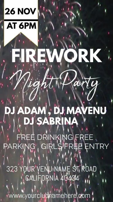 Copy of Firework night party Template | PosterMyWall