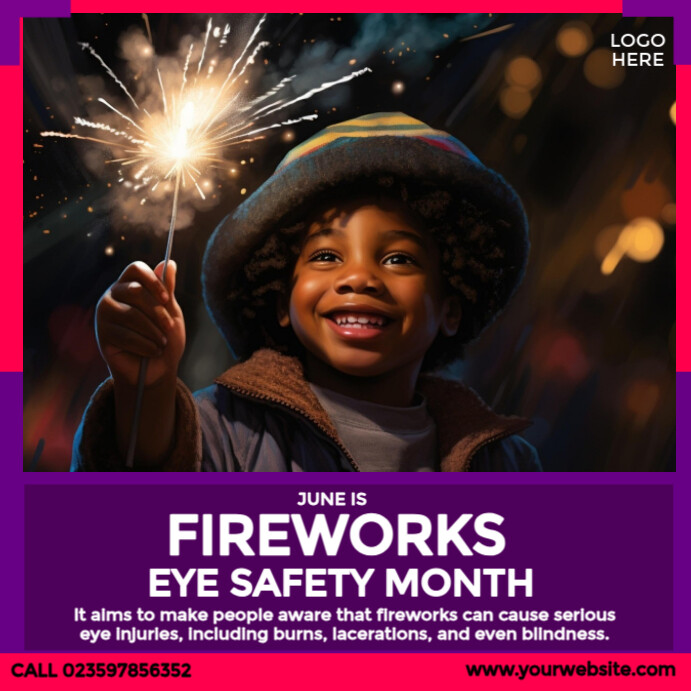 Fireworks Eye Safety Month Template | PosterMyWall