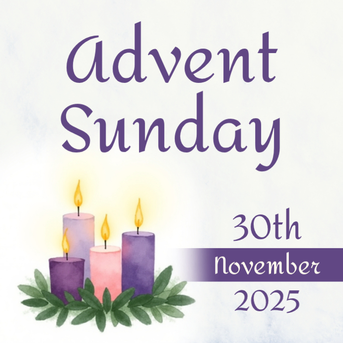 Copy of First 1st Advent Sunday Church Flyer Purple pink Candles ...