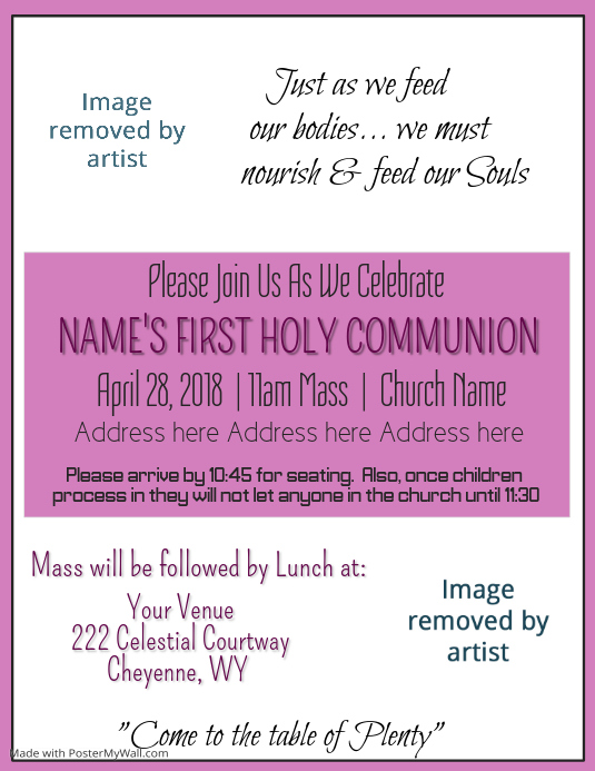 First Communion Flyer Template | PosterMyWall